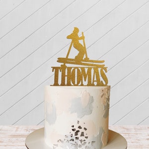 Personalised Skiing Skier Cake Topper, Birthday Cake Topper and Cake ...