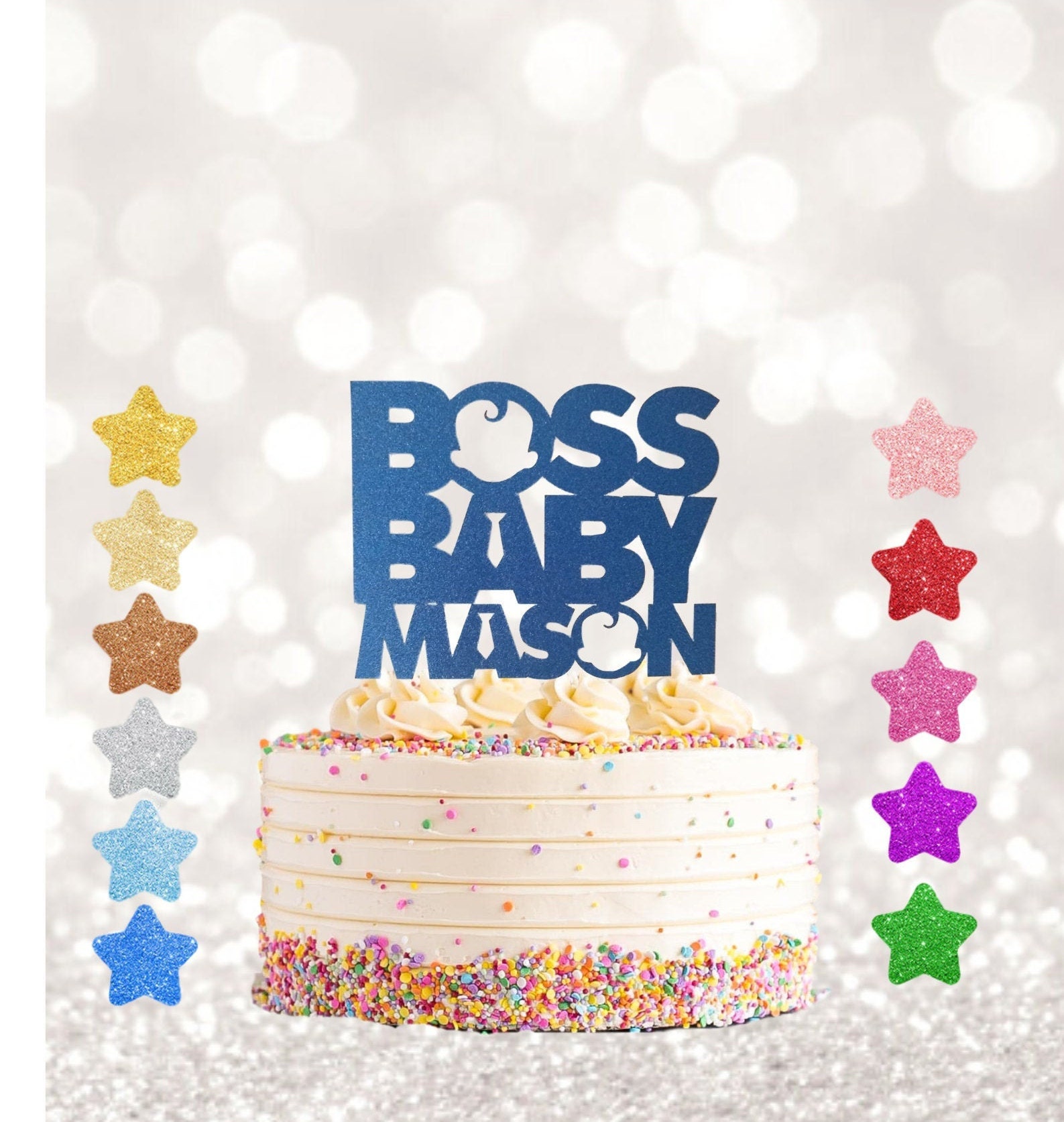 Personalised Boss Baby cake topper and cupcake toppers for the | Etsy