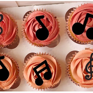 Music Cupcake Topper Party Decorations Music Theme Birthday Decor Rock ...