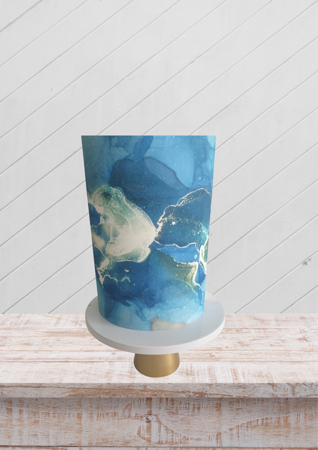 Edible Cake Wrap Birthday Cake Decoration Blue Texture Cake Wrap Edible ...