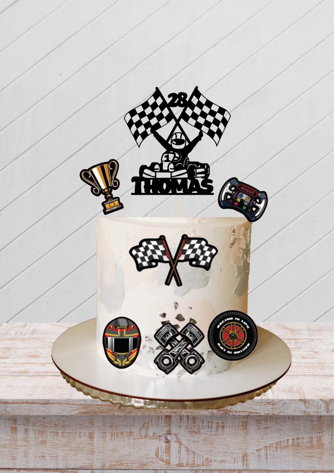 Custom Go Kart Cake Topper, Go Kart Birthday Cake Decoration With Any ...