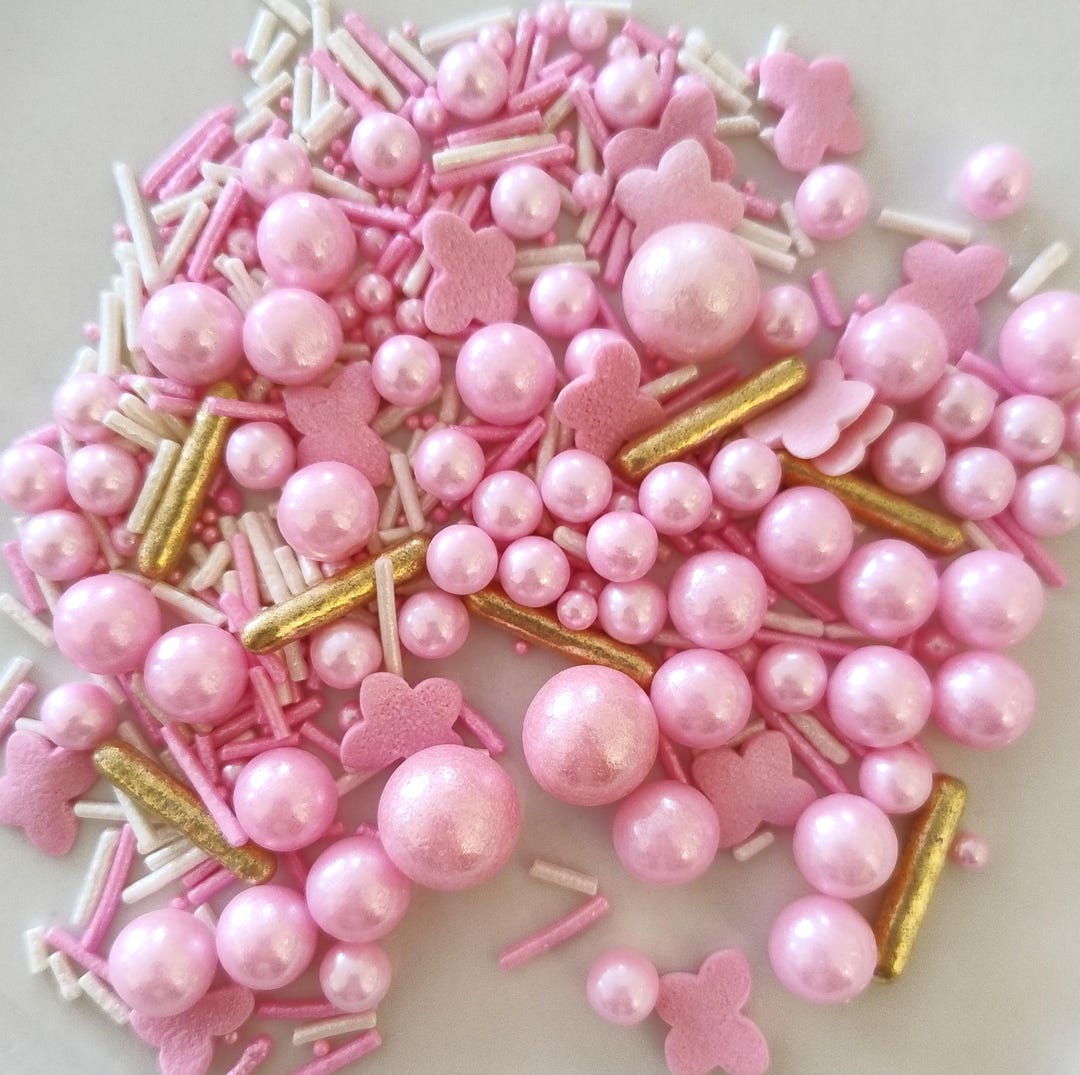 Pink & Gold Butterfly Sprinkles: Edible Cake Cupcake Decorations - Etsy