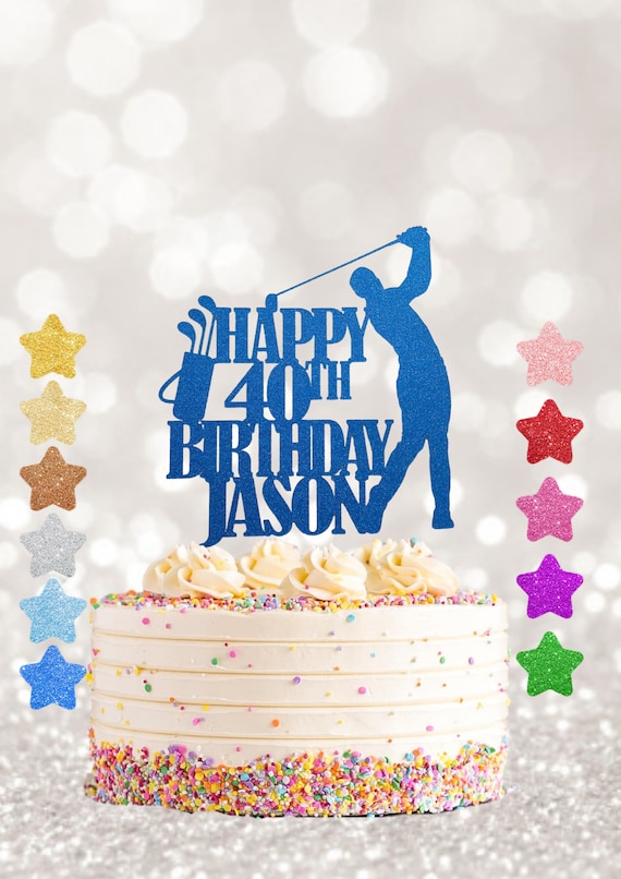 Golf Man Personalised Cake Topper Birthday Cake Topper | Etsy