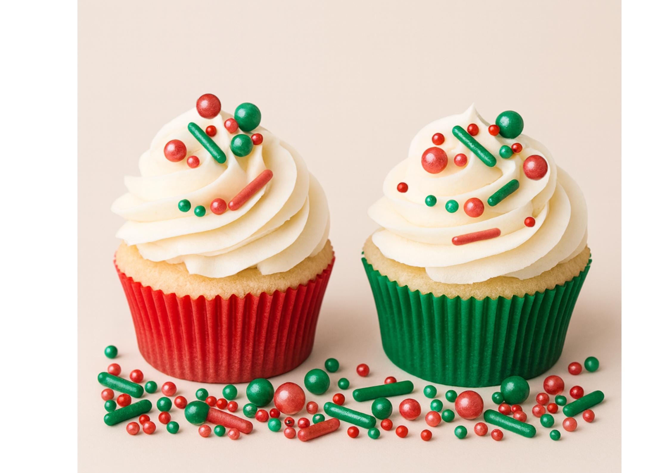 Edible Christmas Sprinkles Mix Cupcake Decorations Festive Cake Topping ...