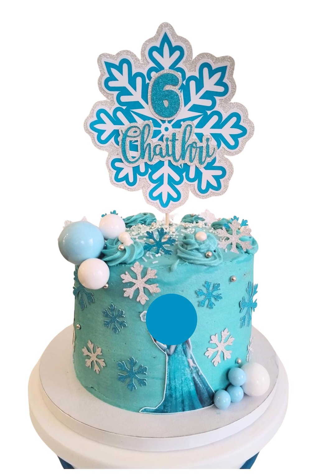 Winter Snow Queen Cake Topper Bundle Light Blue White Balls Snowflakes ...