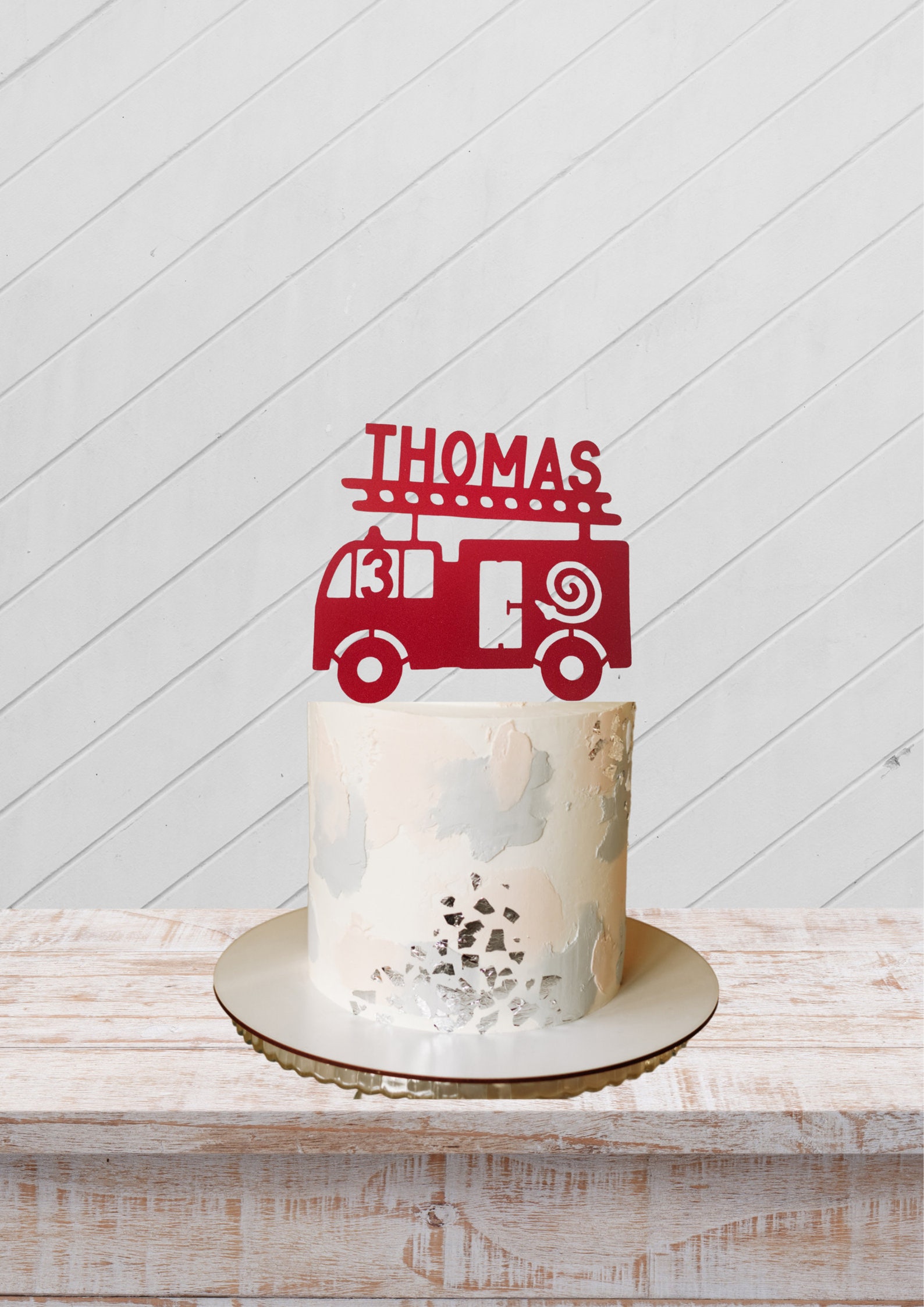 Fire Truck Cake Topper Custom Cake Topper Firefighter Party - Etsy