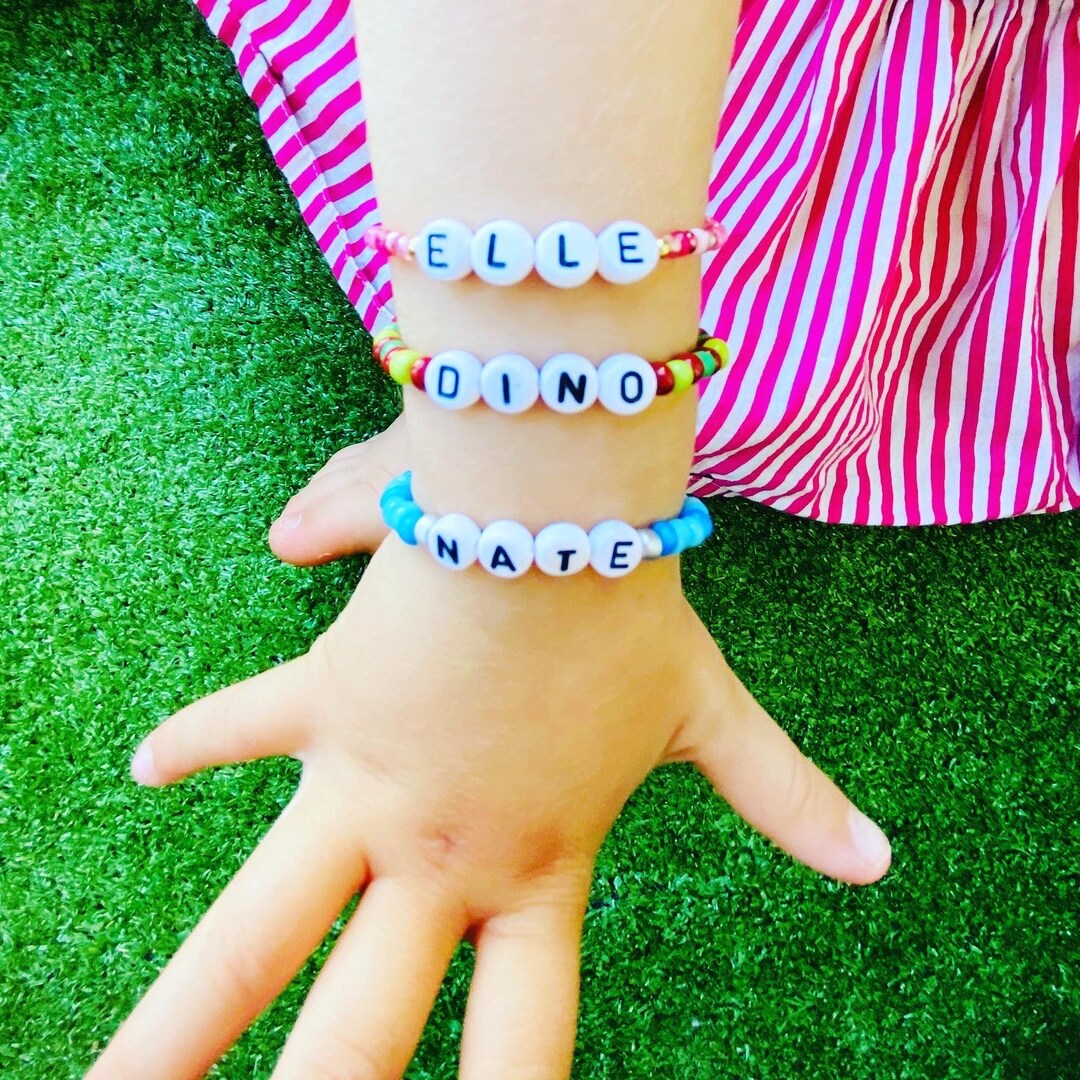 Customizable Kids Letter Friendship Personalized Bracelet Stackable ...