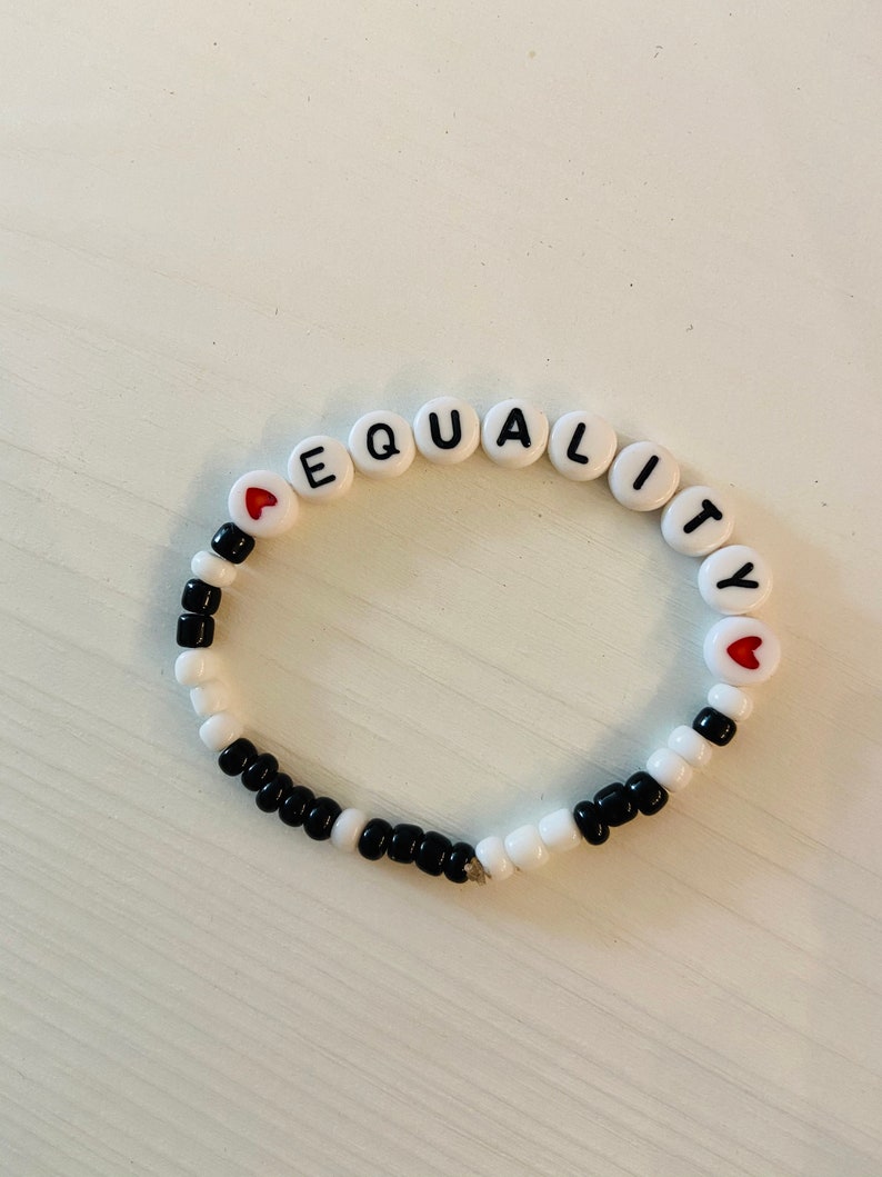 Equality Word Bracelet -- PROCEEDS TO CHARITY! Beaded Stretch Bracelet ...