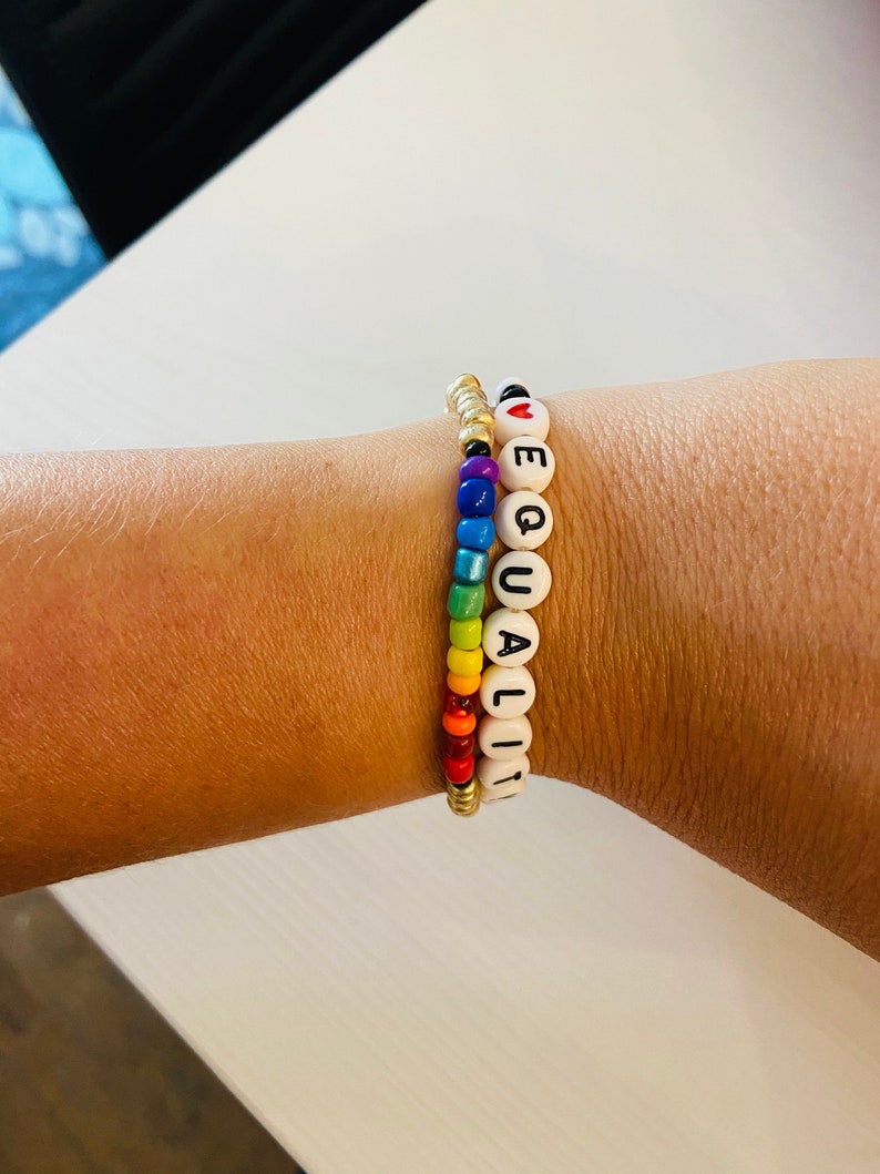 Equality Word Bracelet -- PROCEEDS TO CHARITY! Beaded Stretch Bracelet ...