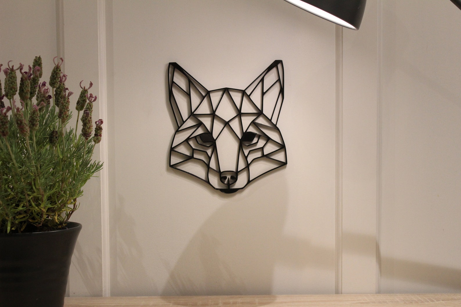Geometric Fox Face Wall Art Decoration Colour Black/white - Etsy