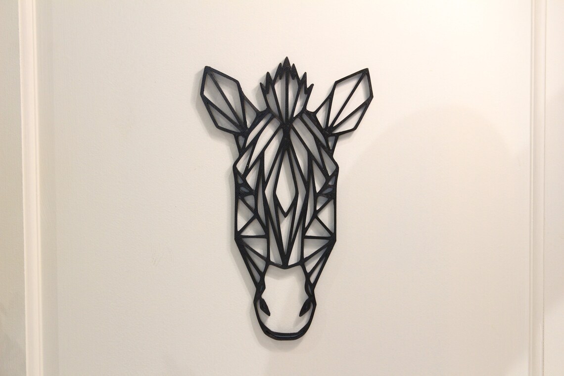 Geometric Zebra Wall Art Decoration Animal Colour - Etsy UK