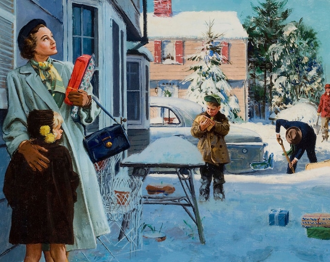 Vintage Winter Poster 1950s Winter Poster Mid-century Wall Art ...