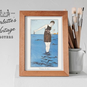 Vintage French Poster | Vintage Fashion Print | Women Model Fashion ...