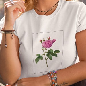 Pink Roses T-shirt Vintage Botanical Tee Retro Pink Roses Shirt Gift ...