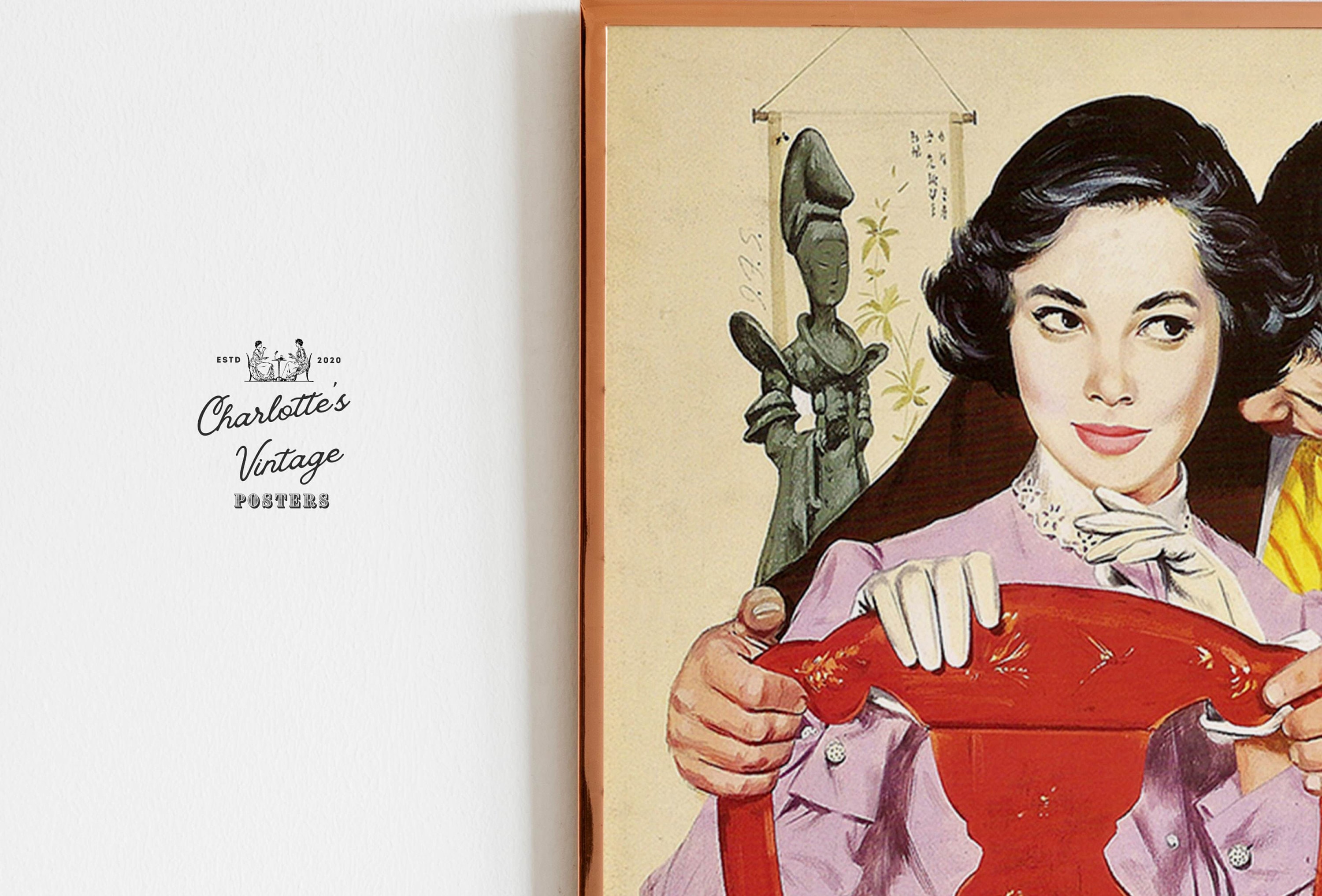 Retro Romance Poster 1950s Couple Poster 1950s Wall Art Unique 1950s ...