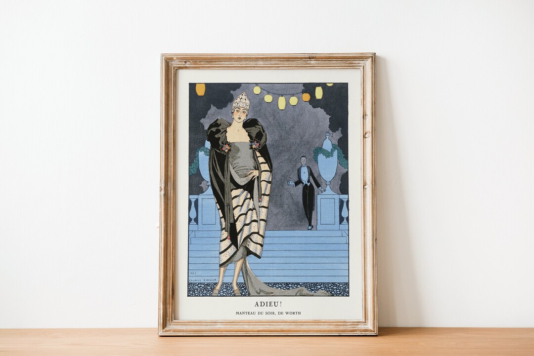 Adieu Vintage French Poster Vintage French Wall Decor 1920s Wall Art ...