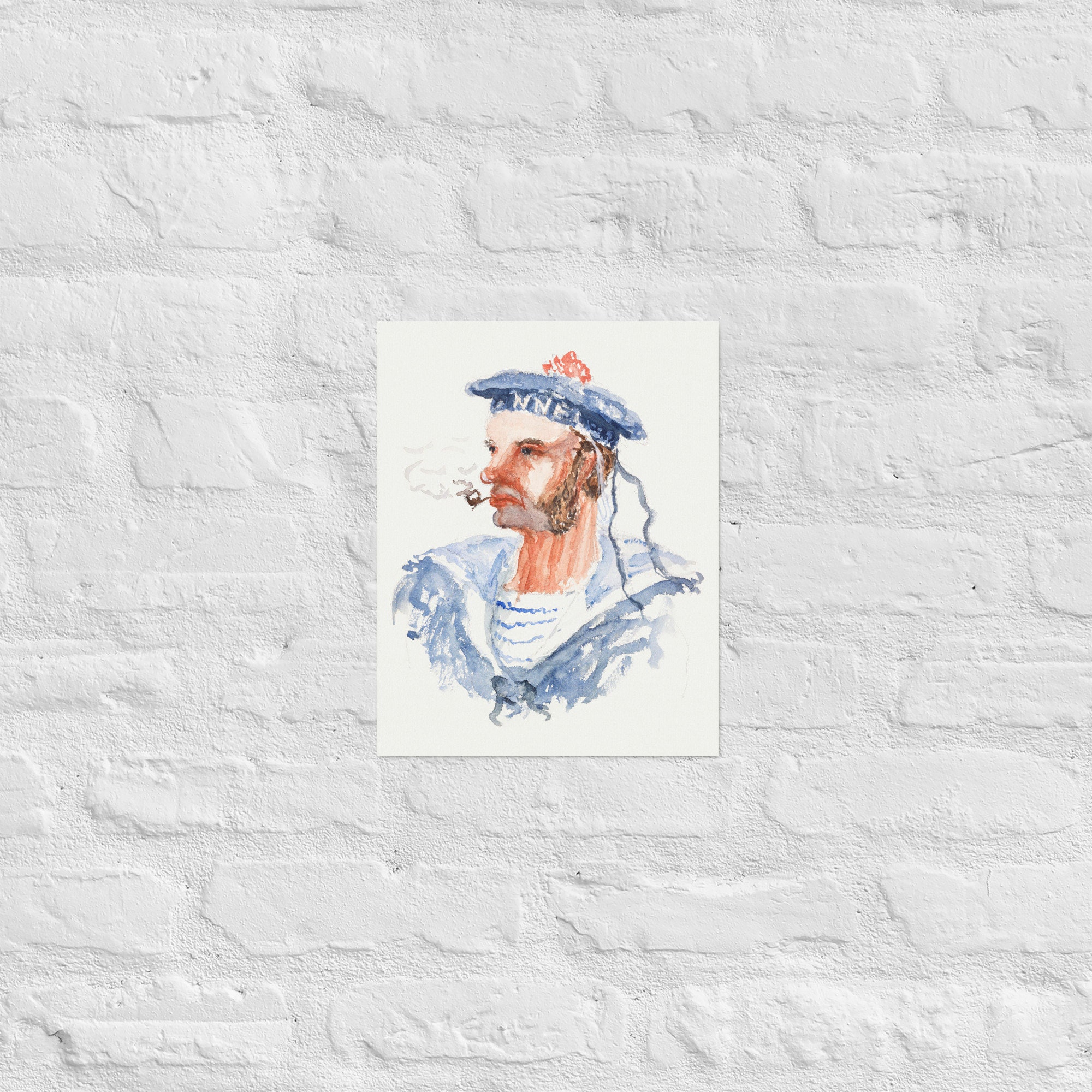 Vintage Sailor Poster Blue Home Decor Home Office Decor Blue Poster ...