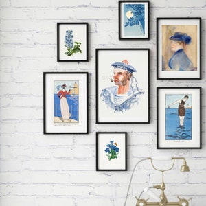 Curated Wall Art Blue Poster Set Color Theory Wall Art Blue Color ...