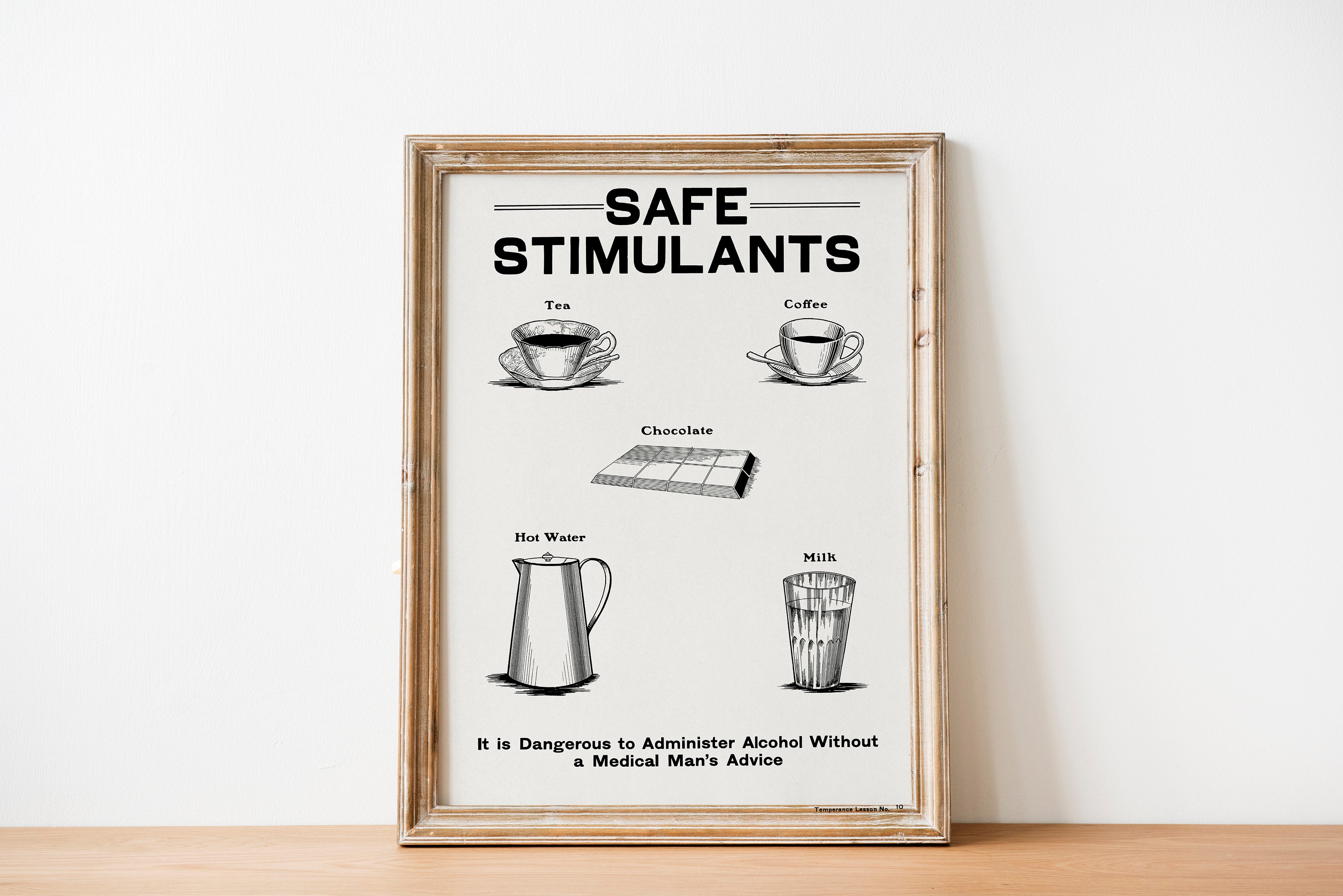 Prohibition Poster Safe Stimulants Poster Anti Alcohol Poster Funny ...