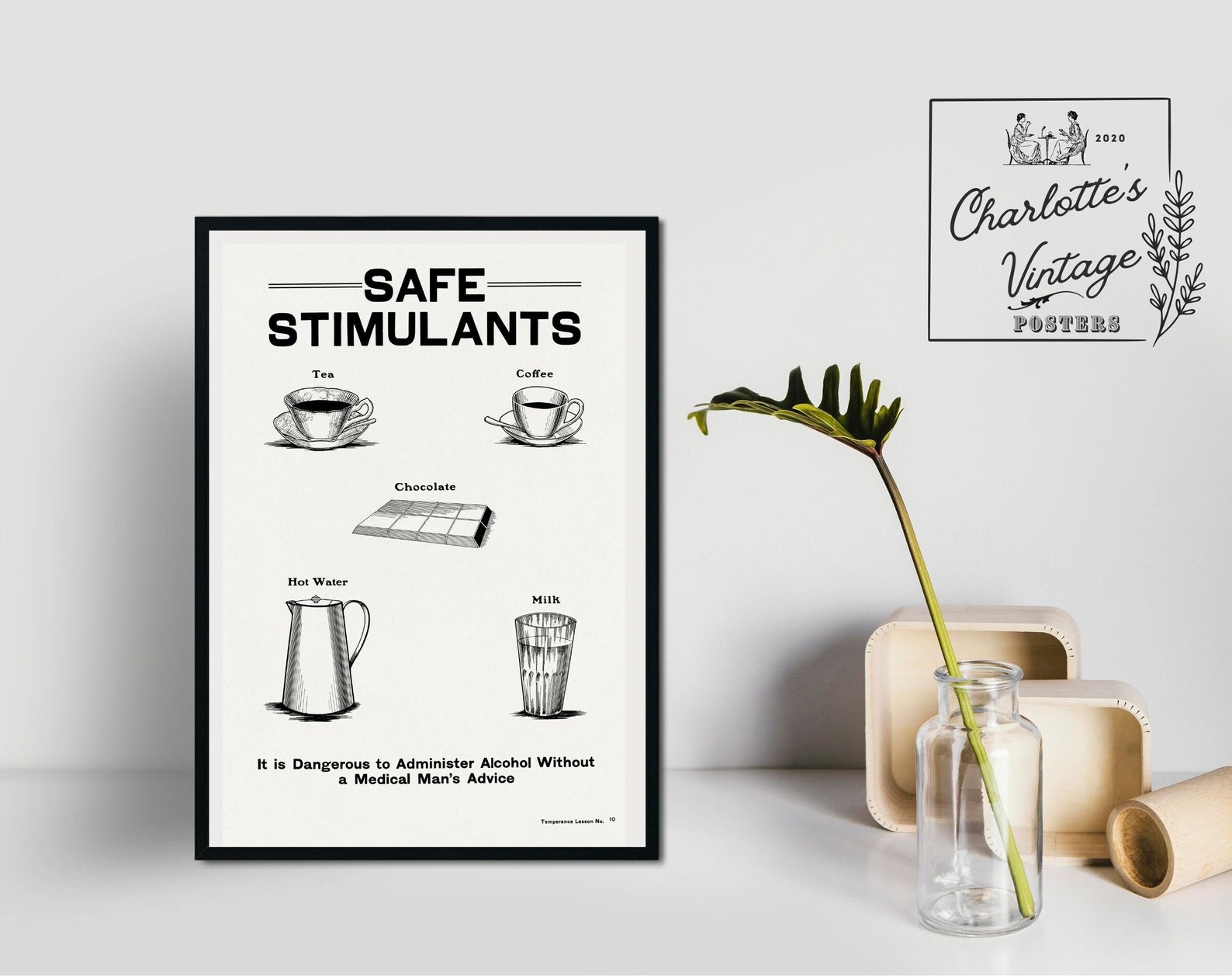 Prohibition Poster Safe Stimulants Poster Anti Alcohol Poster Funny ...