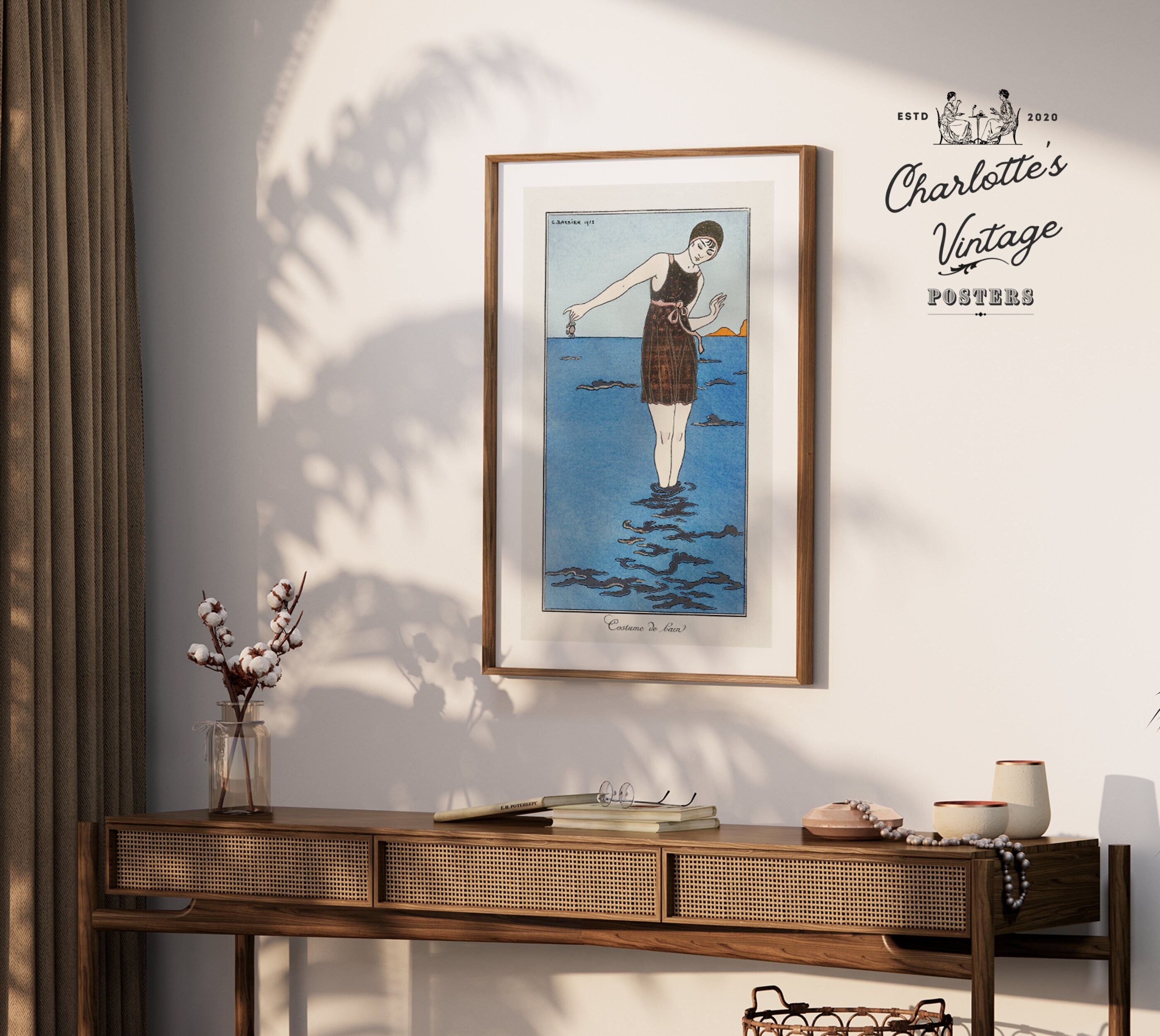 Vintage French Poster Vintage Fashion Print Women Model Fashion Poster ...