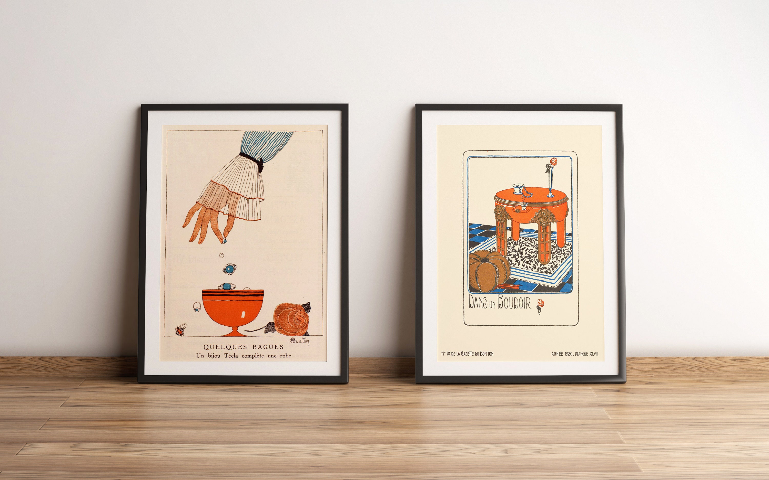 Retro French Poster Set Art Nouveau Posters Vintage French Giclee ...