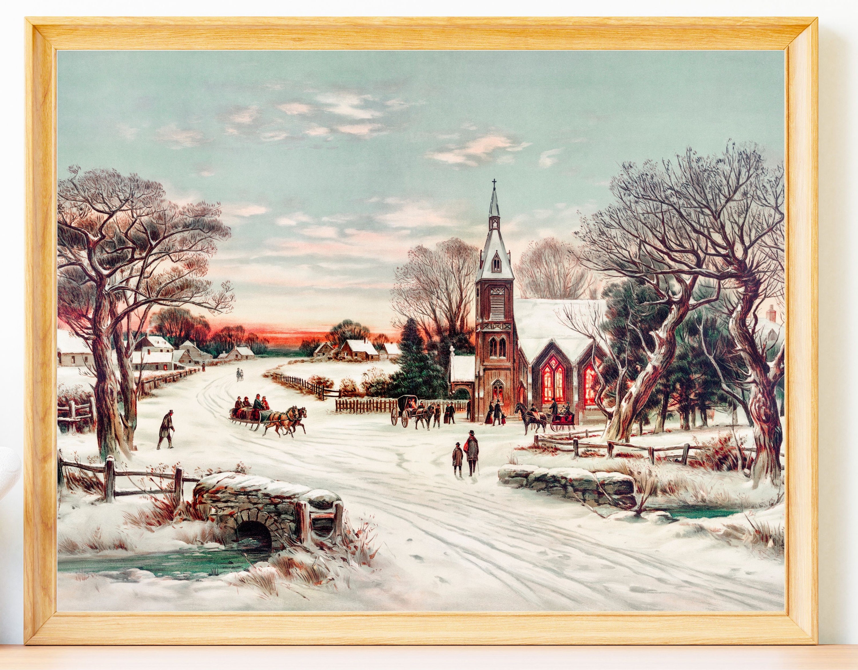 Vintage Christmas Prints Christmas Gallery Wall Set Printable Wall Art ...