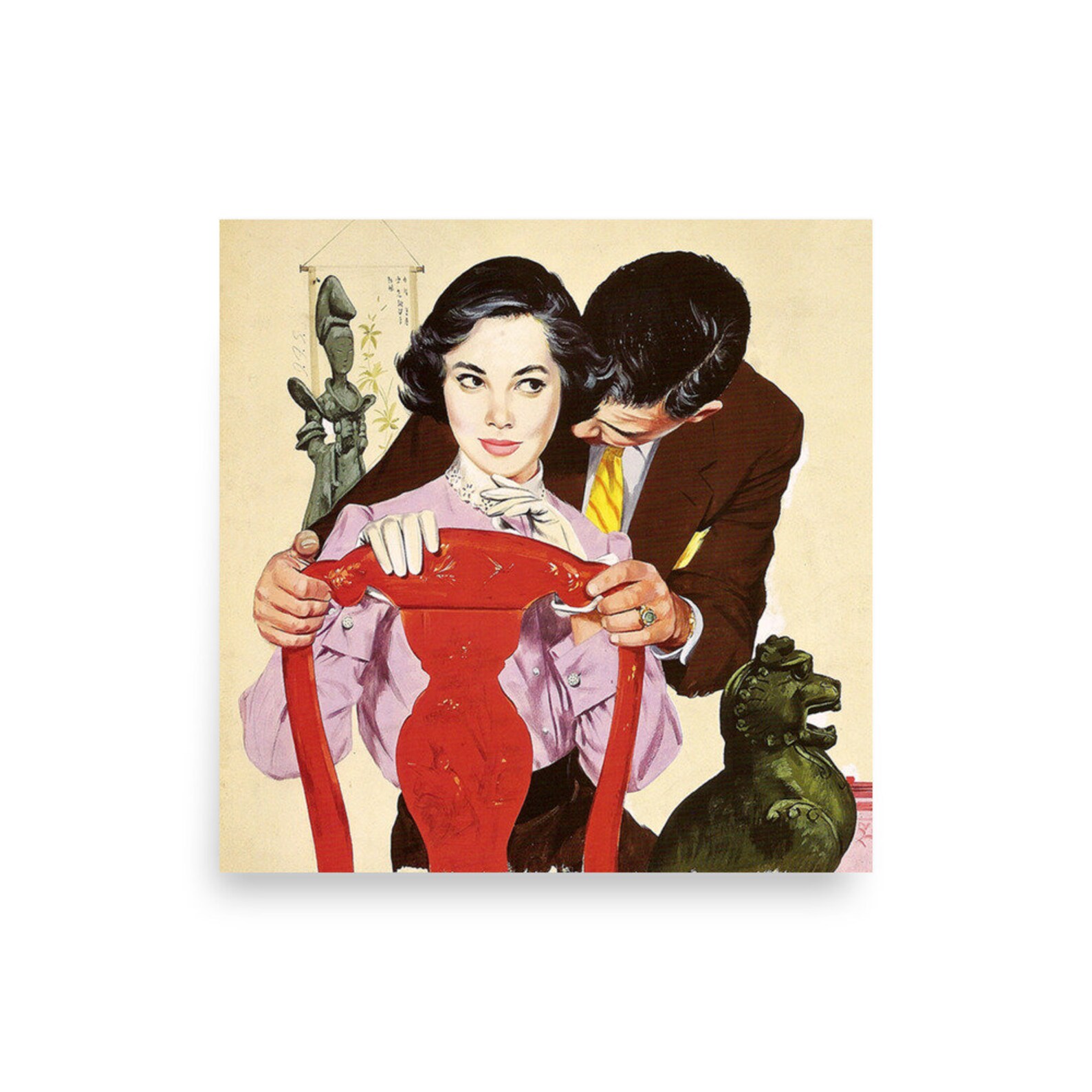 Retro Romance Poster 1950s Couple Poster 1950s Wall Art Unique 1950s ...