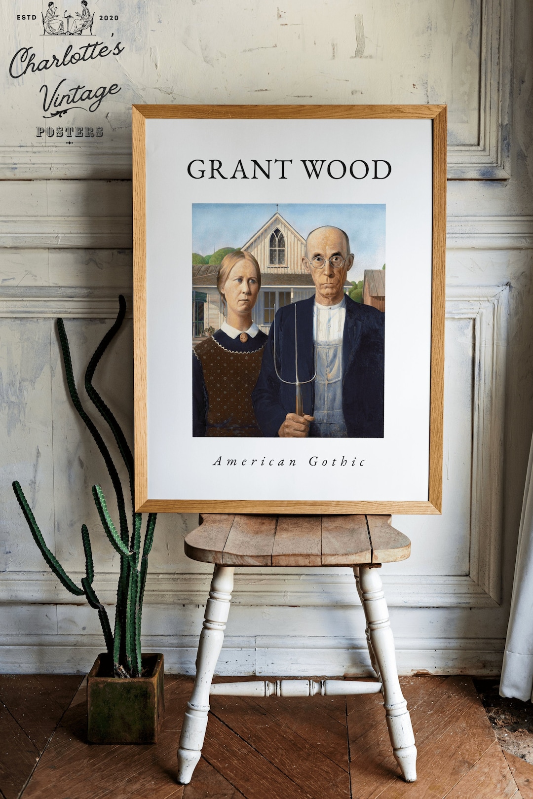 American Gothic Poster Classic American Painting Poster Grant Wood Fine ...