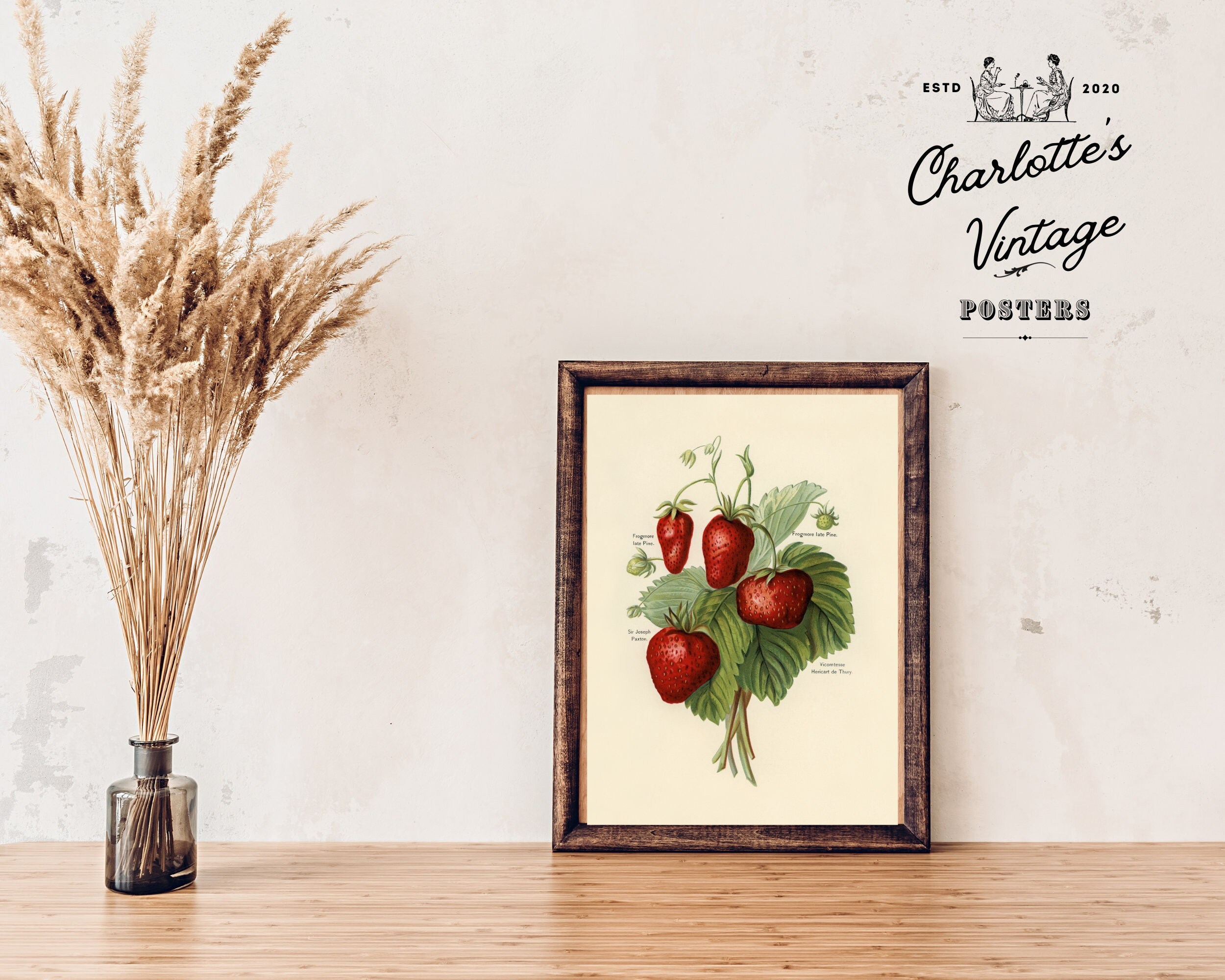 Vintage Strawberry Print Vintage Fruit Print Strawberry Botanical ...
