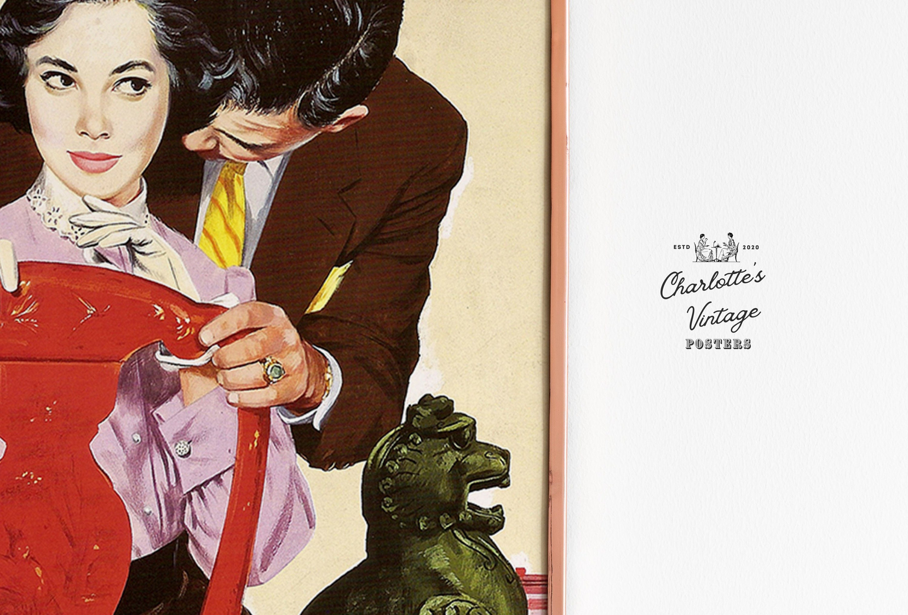 Retro Romance Poster 1950s Couple Poster 1950s Wall Art Unique 1950s ...