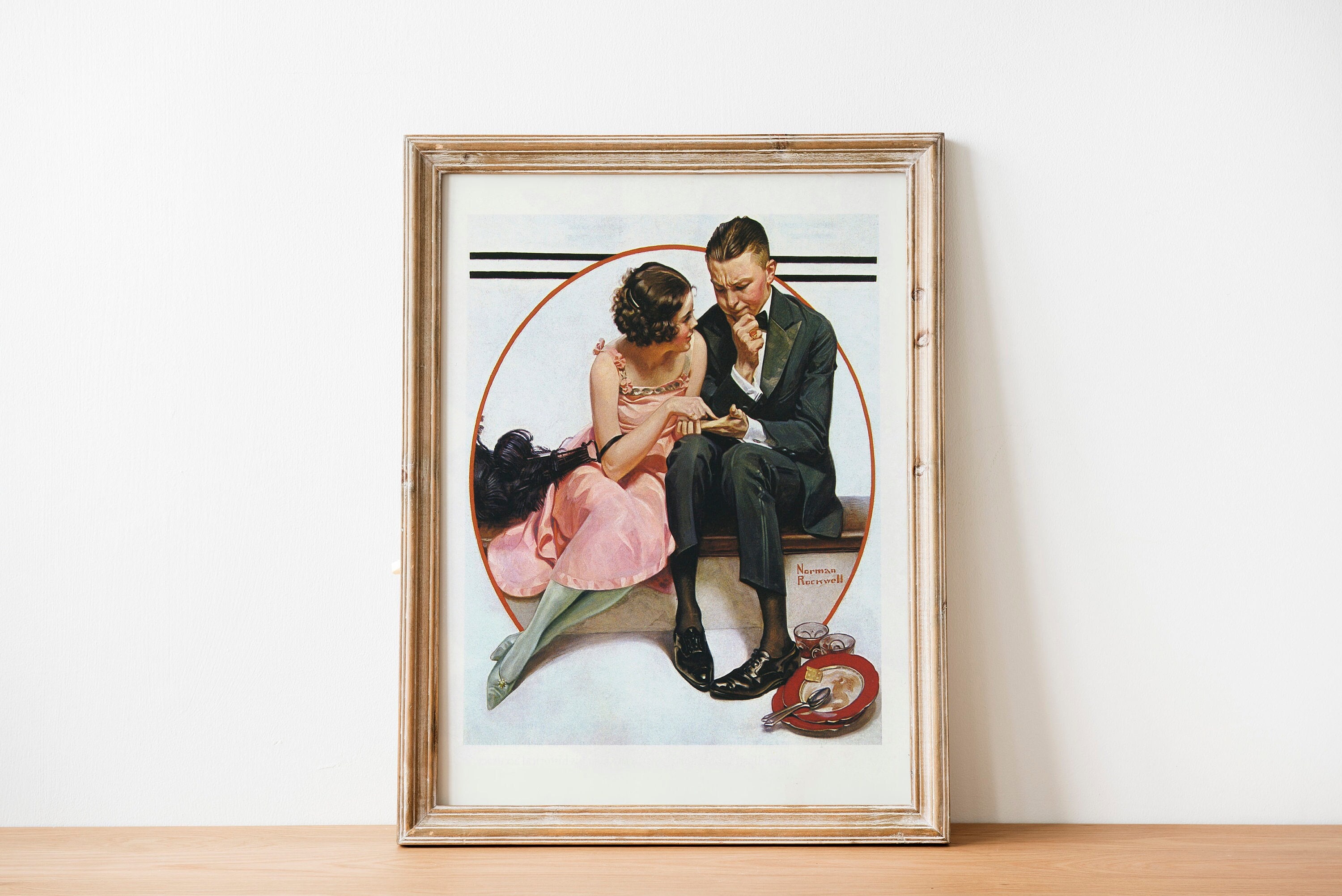 Norman Rockwell Poster Vintage Lovers Poster Romantic Poster Palm ...