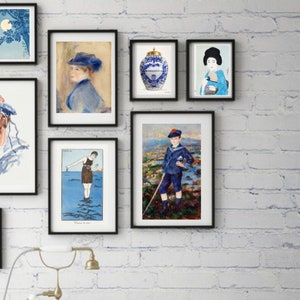 Curated Wall Art Blue Poster Set Color Theory Wall Art Blue Color ...