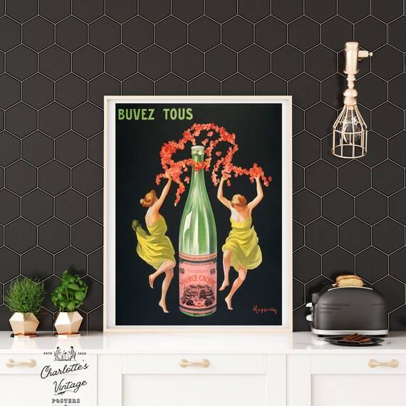 Buvez Tous Poster French Beverage Poster French 1800s Art - Etsy