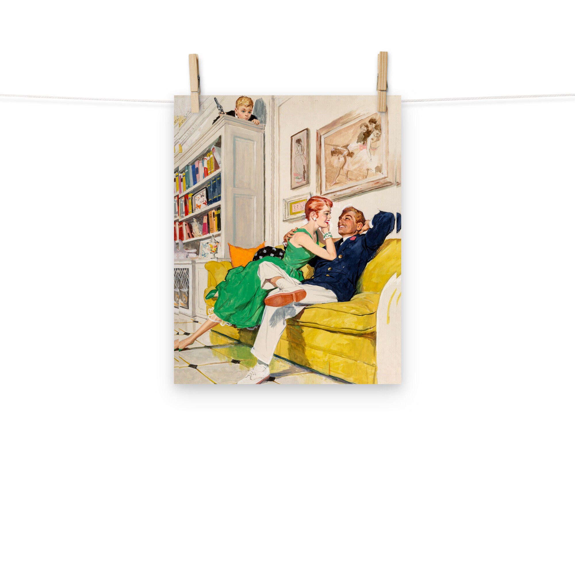 1950s Couple Poster Retro Romance Poster Vintage Romance Print 1950s ...