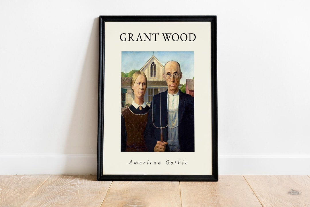 American Gothic Poster | Classic American Painting Poster | Grant Wood ...