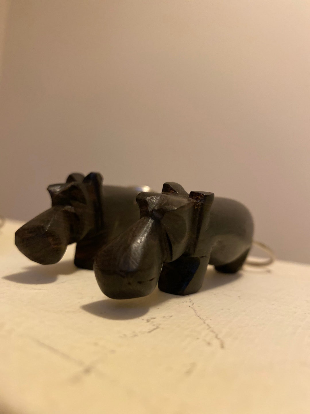 AUTHENTIC BLACK Mali (hippo) CARVING Keychain - Etsy