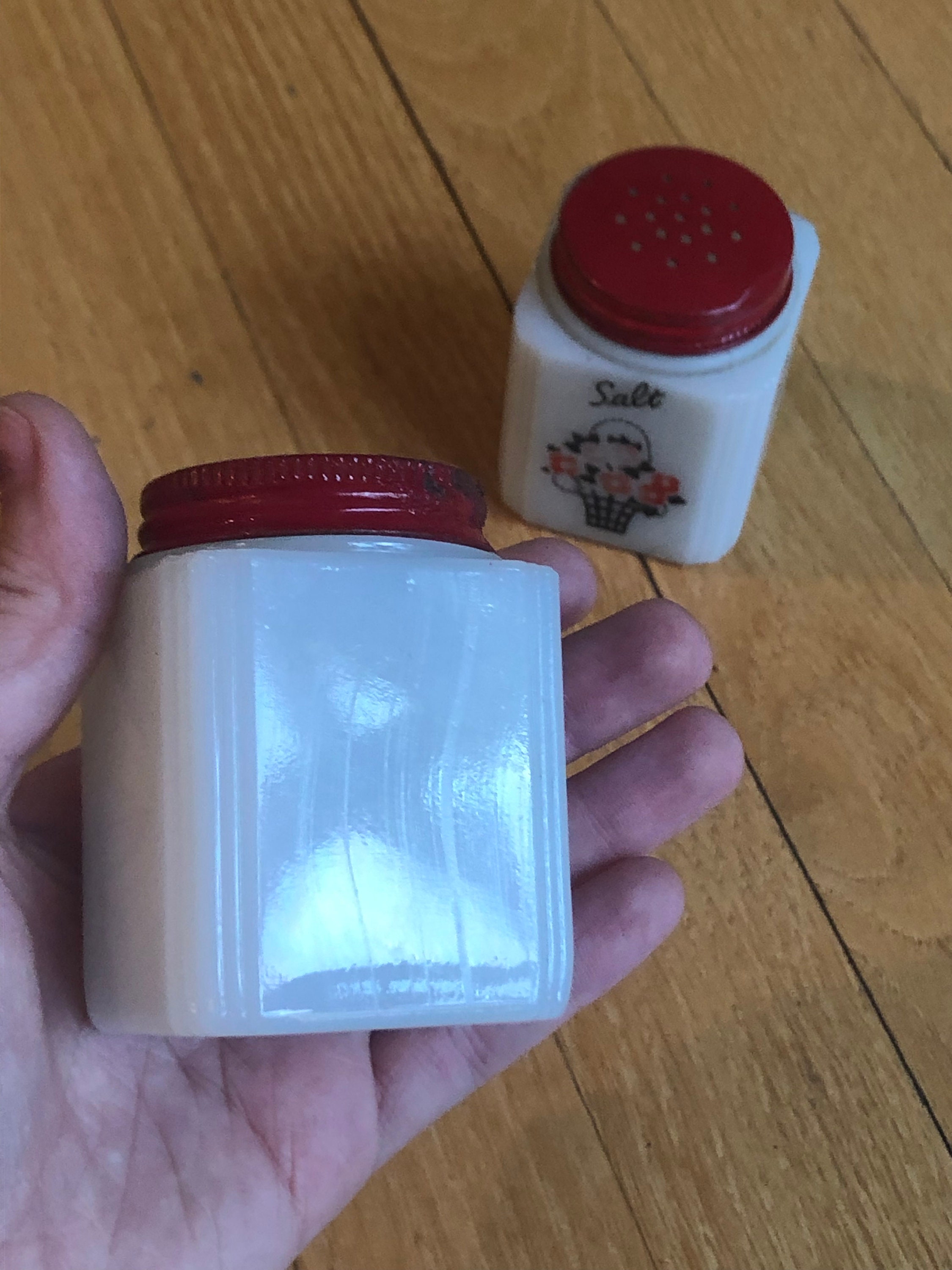 Vintage Mid Century Tipp City Floral Print Milk Glass Red Lid - Etsy