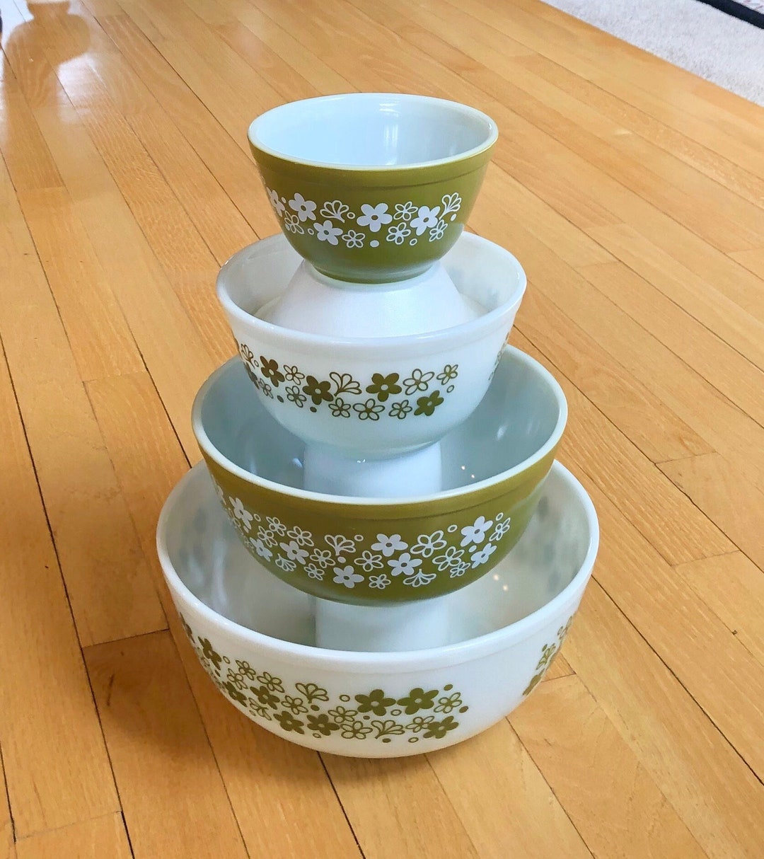 RARE PYREX COMPLETE Stunning Vintage 1970s Spring Blossom Pyrex Nesting ...