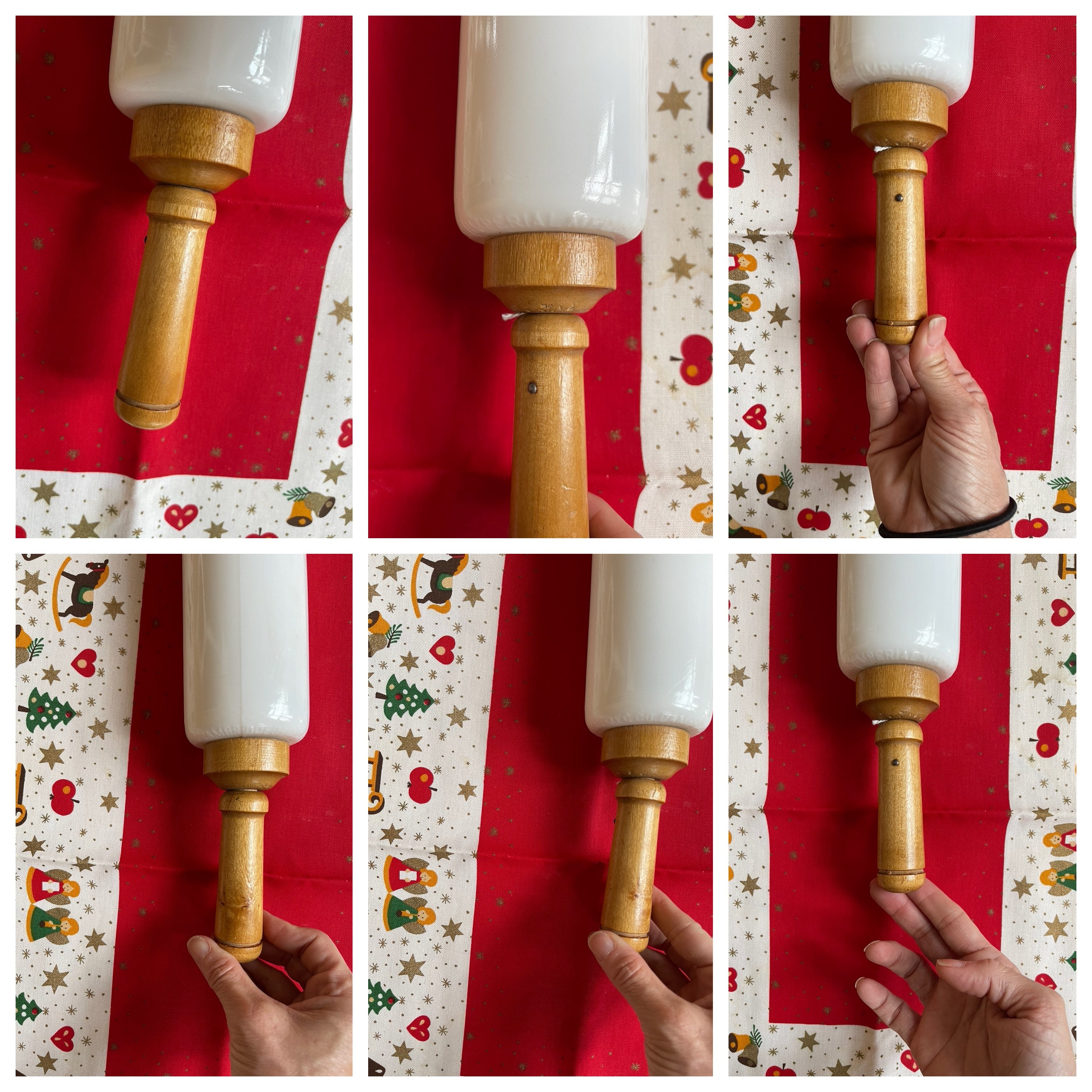 Antique 1920s Imperial White Milk Glass Rolling Pin With - Etsy