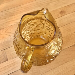 Vintage Yellow Amber Textured 1950s Glass Juice Pitcher Ice Lip Style ...
