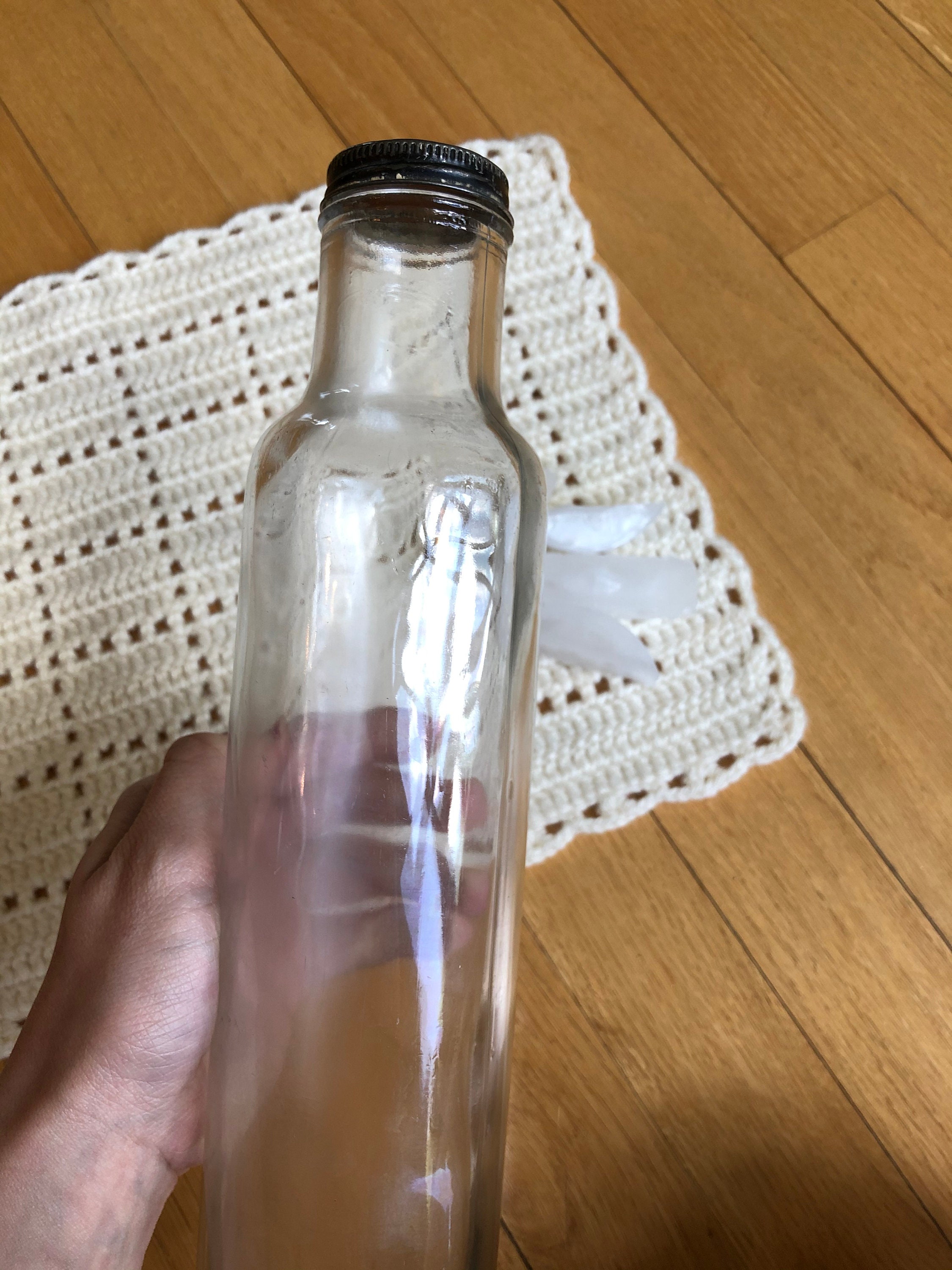 Antique Glass Fillable Rolling Pin With Tin Black Lid - Etsy