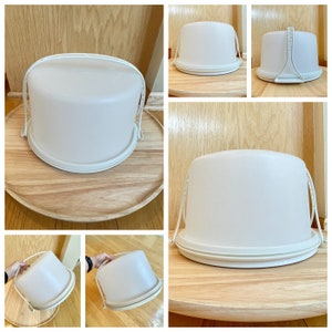 Vintage Tupperware Cake Cover Carrier #683-8 Butterscotch Golden Yellow ...