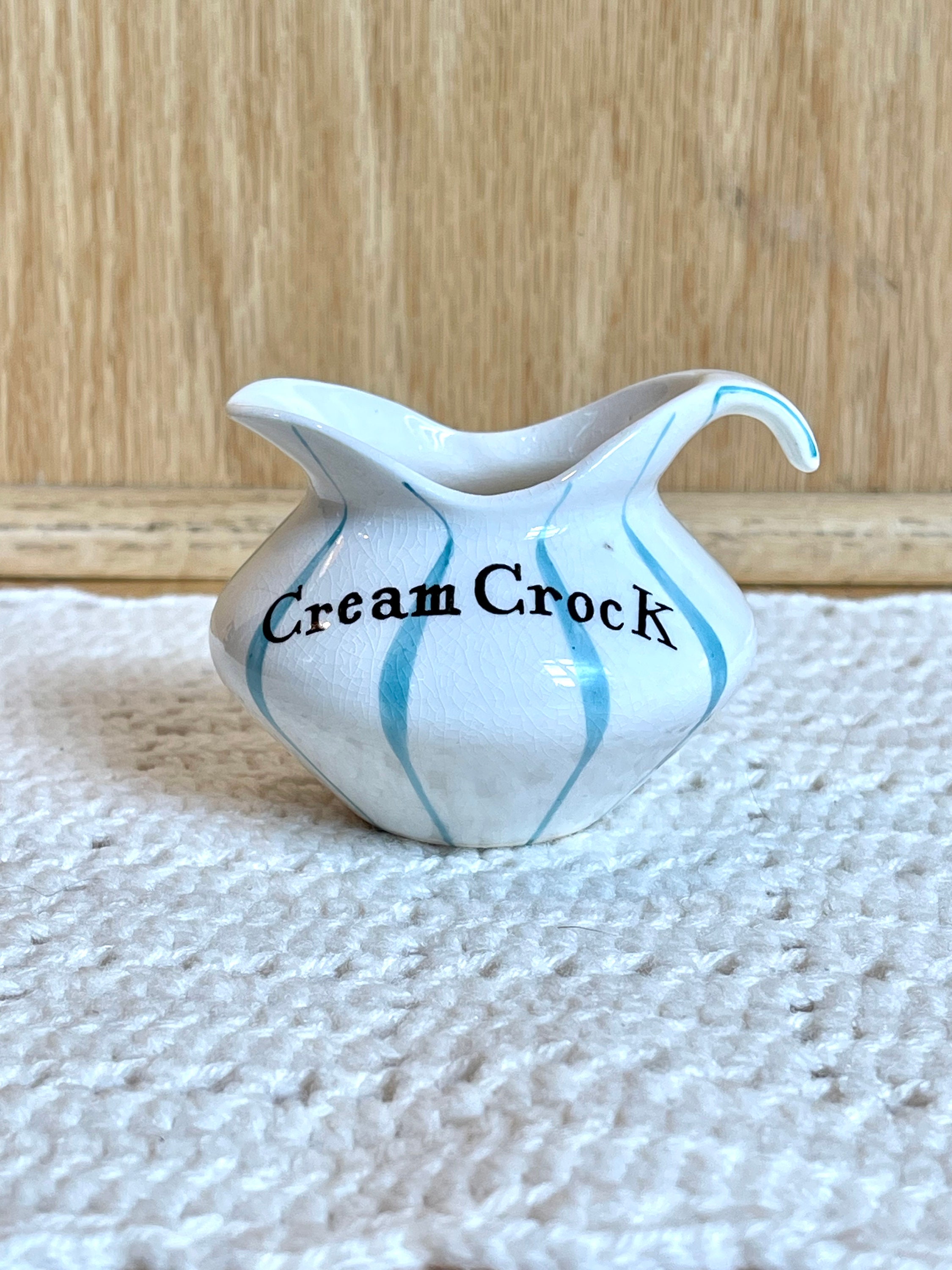 Cute Vintage 1958 Cream With Aqua Blue Ceramic Holt Howard - Etsy