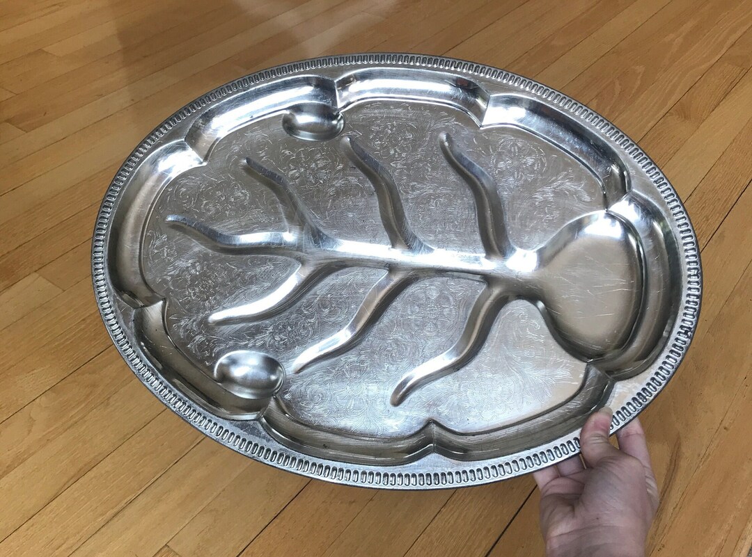 Vintage Large Metal Leaf Tree of Life Holiday / Party Serving Platter ...
