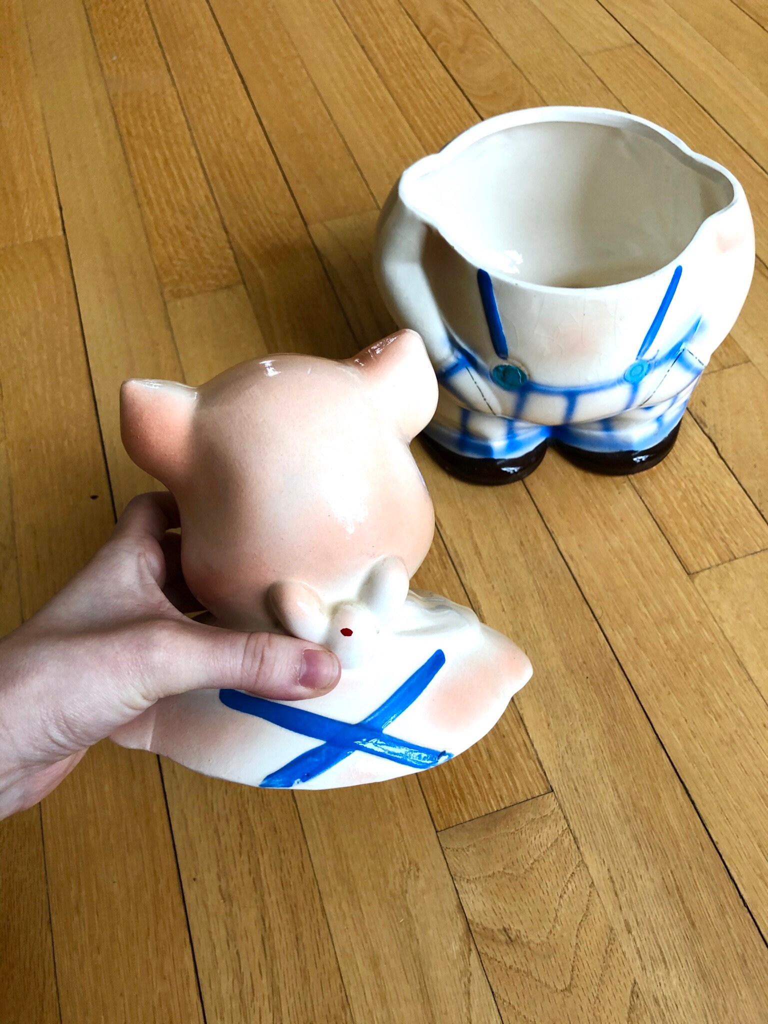 Vintage 1940s Enesco Lorraine Elam Smiling Pig Ceramic/pottery Cookie ...