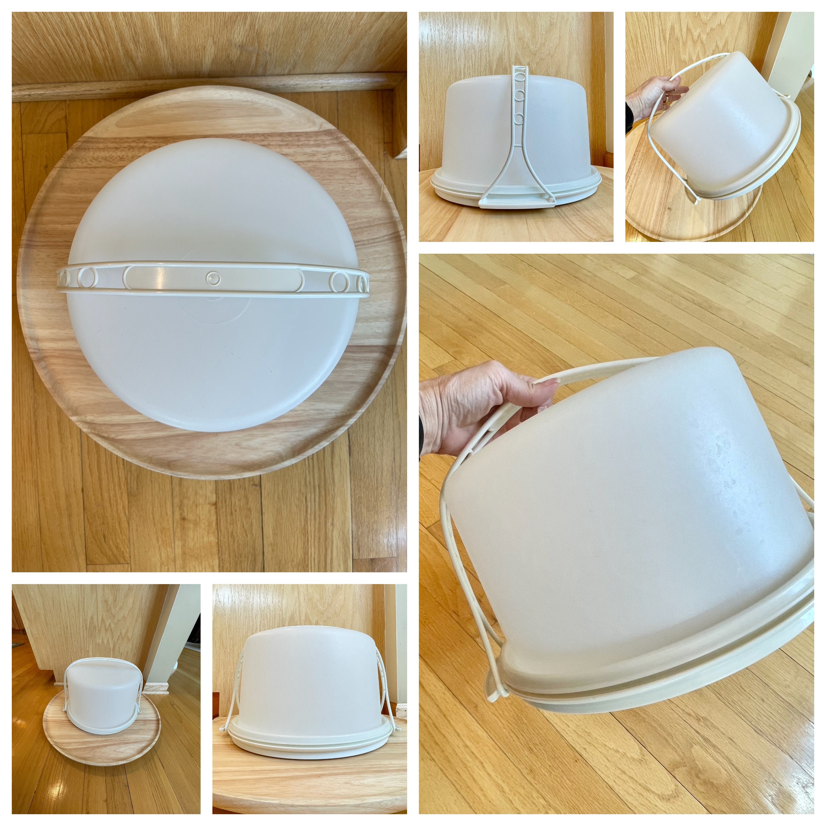 Vintage Tupperware Cake Cover Carrier 683-8 Butterscotch Golden Yellow ...