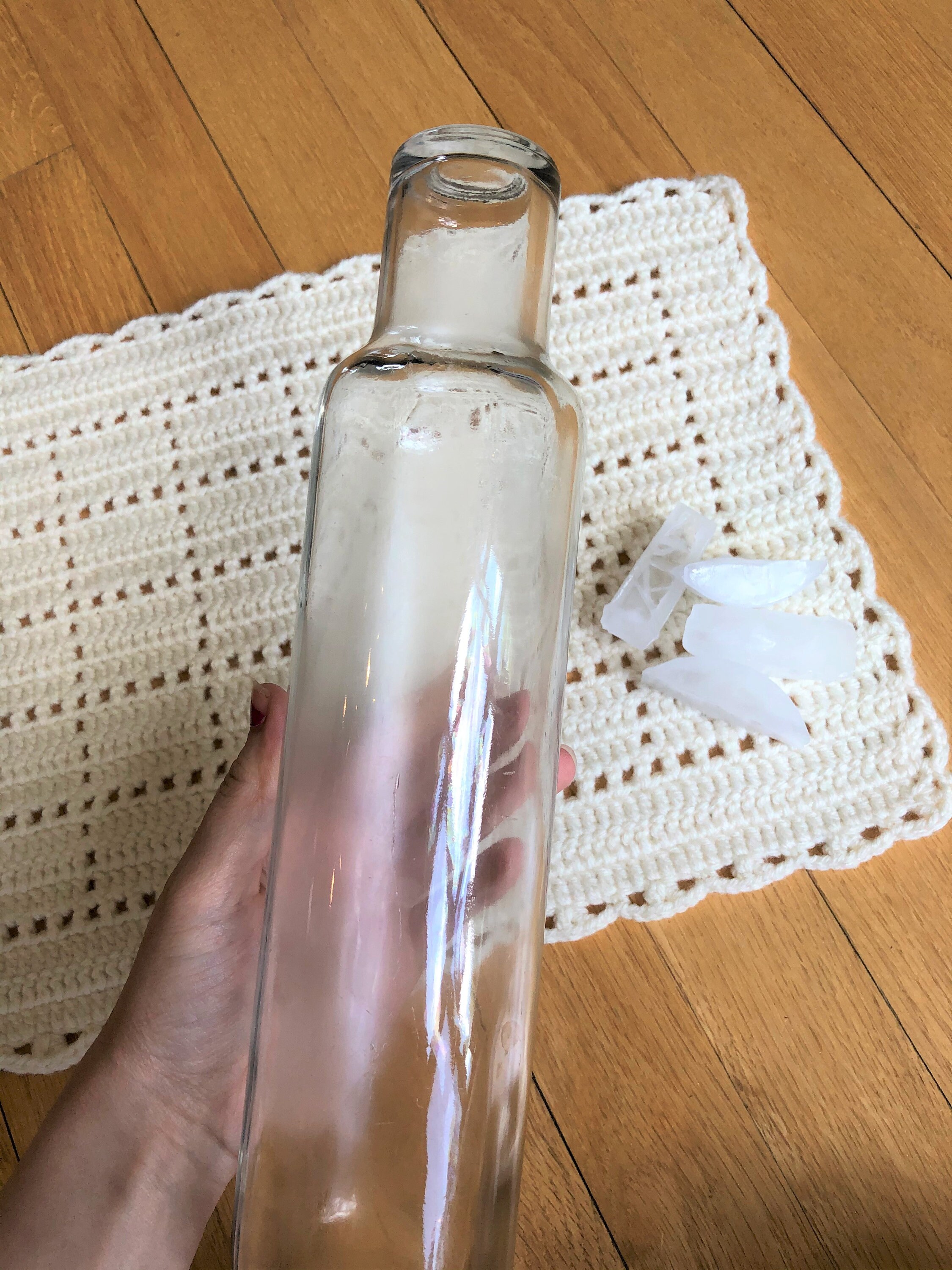 Antique Glass Fillable Rolling Pin With Tin Black Lid - Etsy