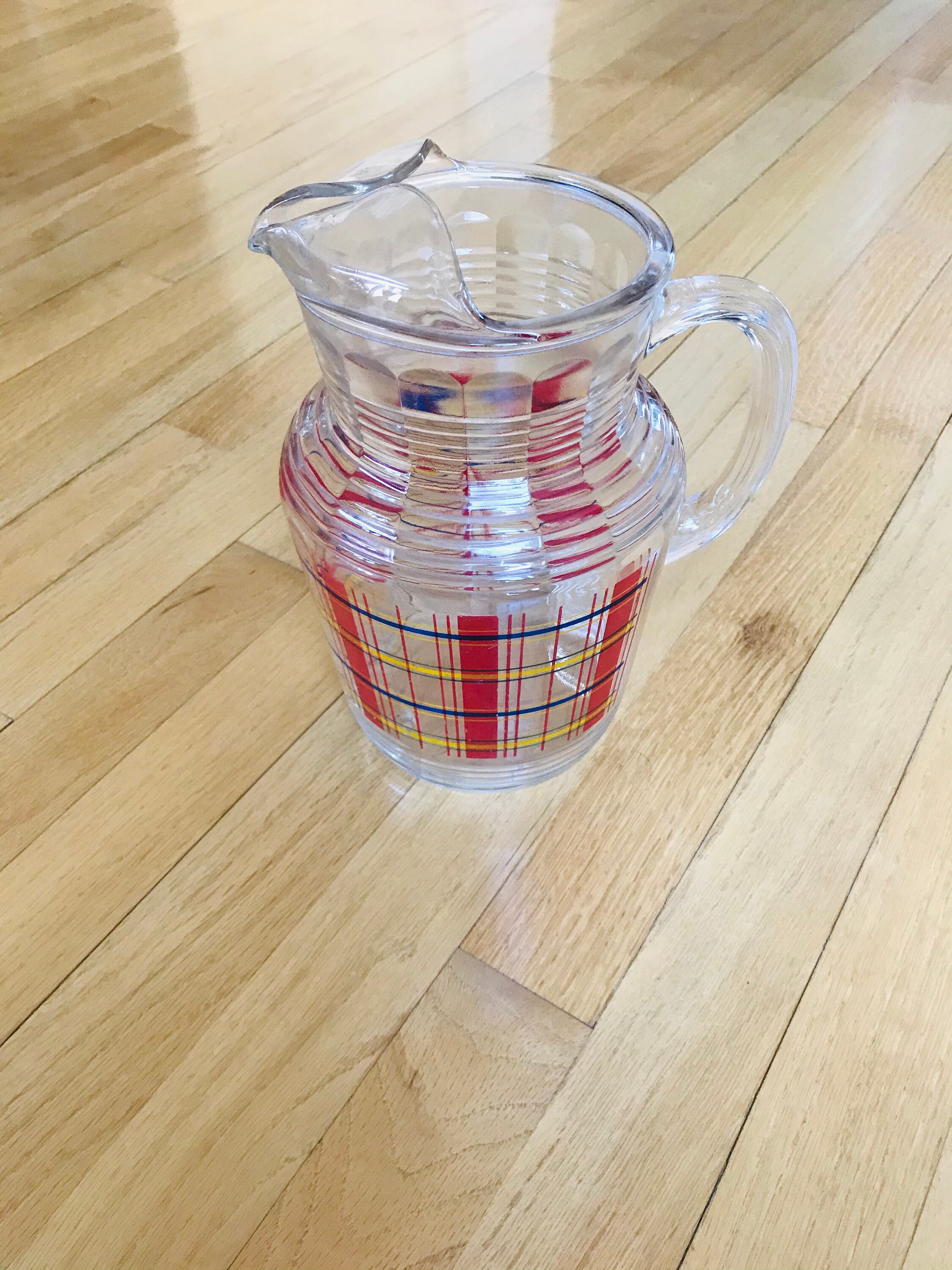 Plaid Patterned Mid Century Vintage Hazel Atlas Large Ice Lip | Etsy