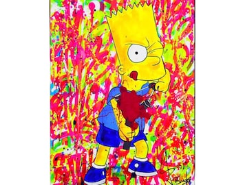 Bart Simpson Wall Art | Etsy
